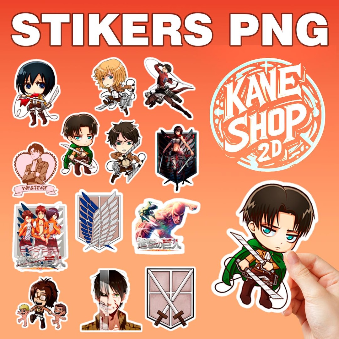 Anime Stickers Pack Attack on Titan Cute PNG TIFF Without Background ...