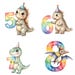 Cute Dinosaurs Birthday Clipart – 45 Adorable Party Pngs, Watercolor ...