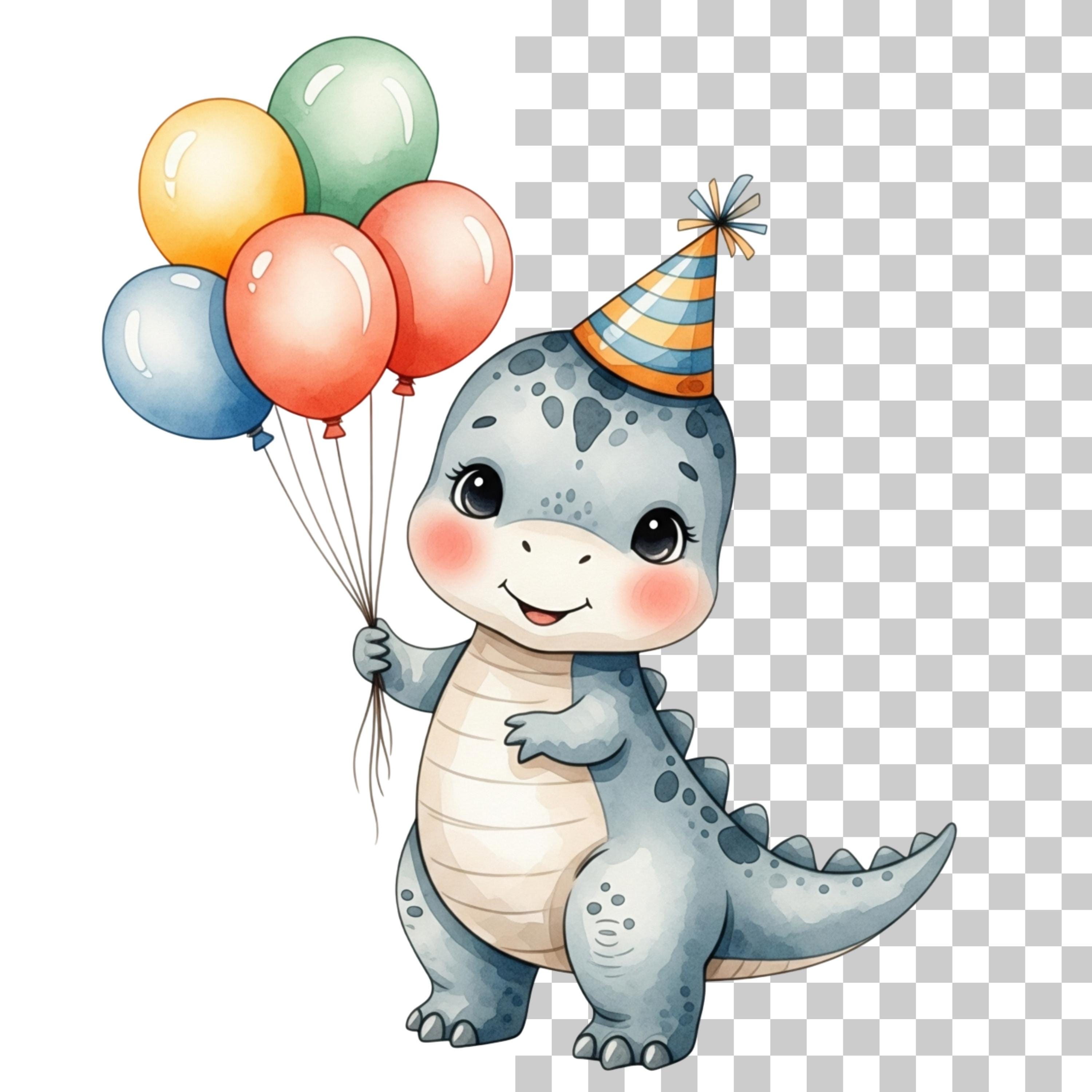 Cute Dinosaurs Birthday Clipart – 45 Adorable Party Pngs, Watercolor ...