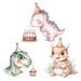 Cute Dinosaurs Birthday Clipart – 45 Adorable Party Pngs, Watercolor ...