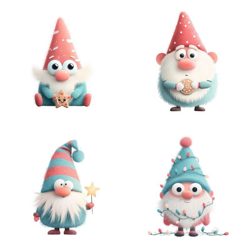 Christmas Gnomes Clipart – Pastel Holiday PNG Bundle (70 Files) - Etsy