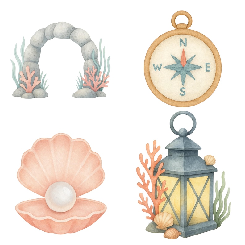 Cute Sea Animals Clipart – 45 Watercolor Ocean Pngs With Marine ...