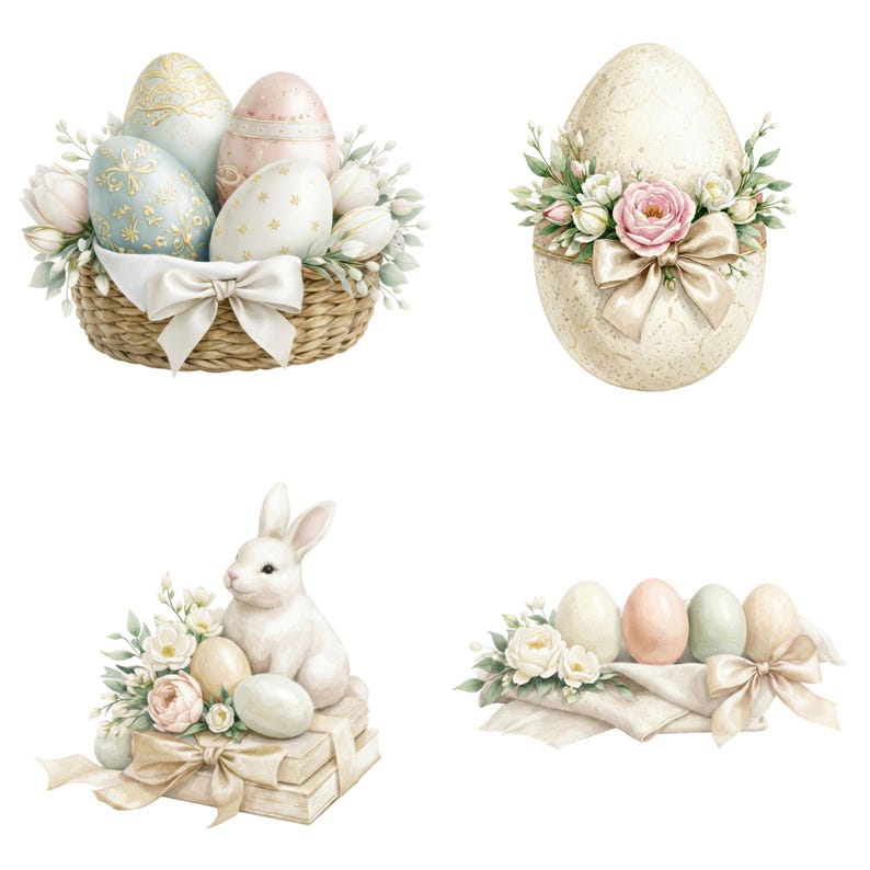 Easter Watercolor Clipart Bundle – 30 PNG, Transparent Background ...