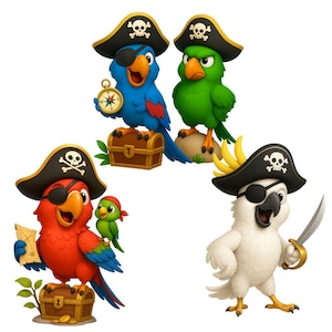 Cute Parrots Clipart – 100 Tropical Cartoon Birds PNG, Parrot Clipart ...
