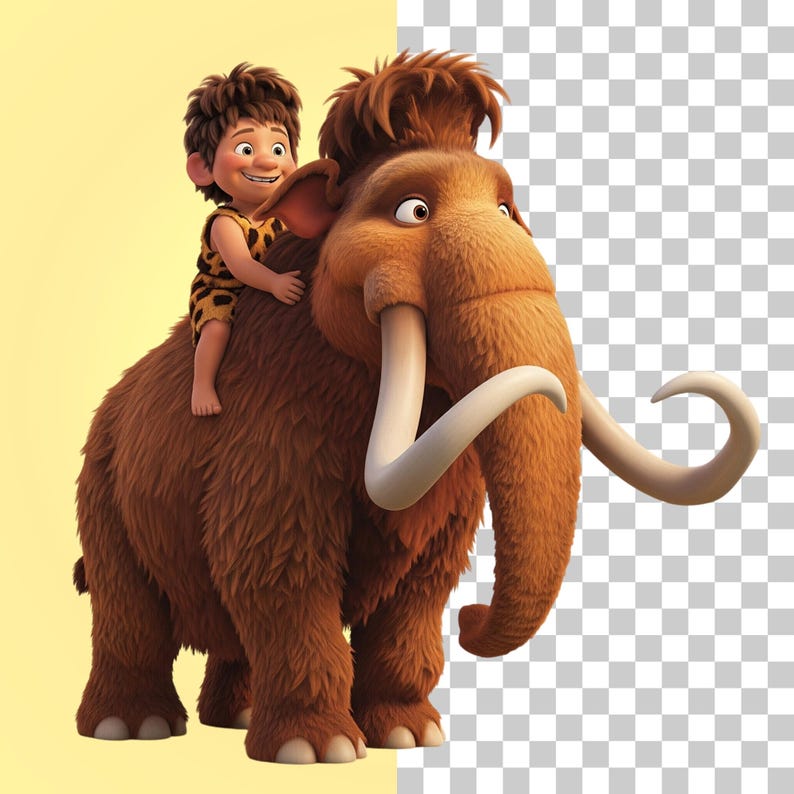 Prehistoric Clipart Bundle – 85 Cavemen & Dinosaurs Pngs, Cute Stone ...