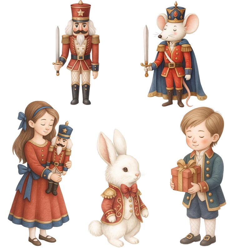 Watercolor Nutcracker Clipart 30 PNG, Classic Christmas Ballet PNG ...