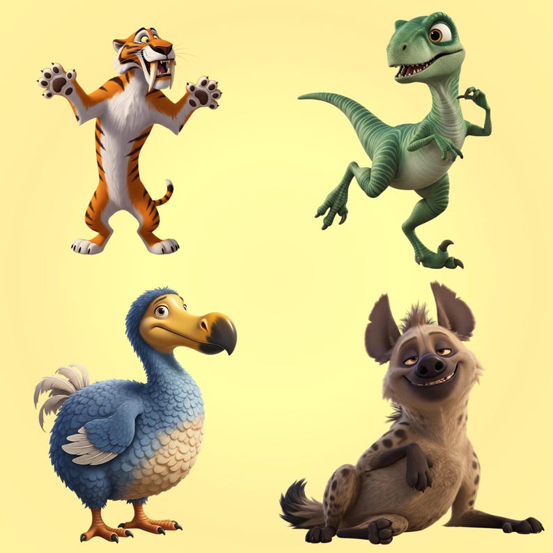 Prehistoric Clipart Bundle – 85 Cavemen & Dinosaurs Pngs, Cute Stone ...