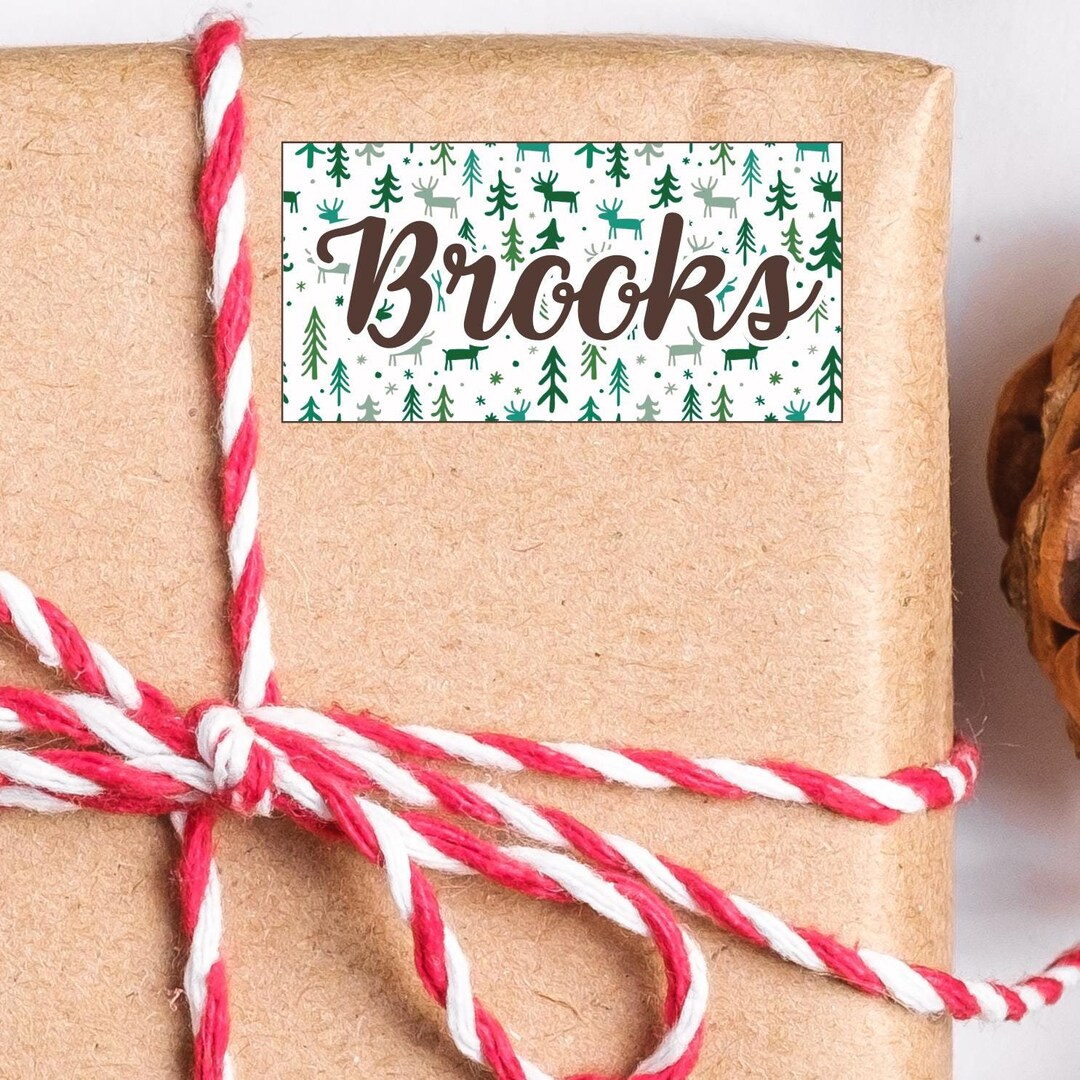 Personalized Christmas Name Stickers Custom Holiday Gift Labels Name ...