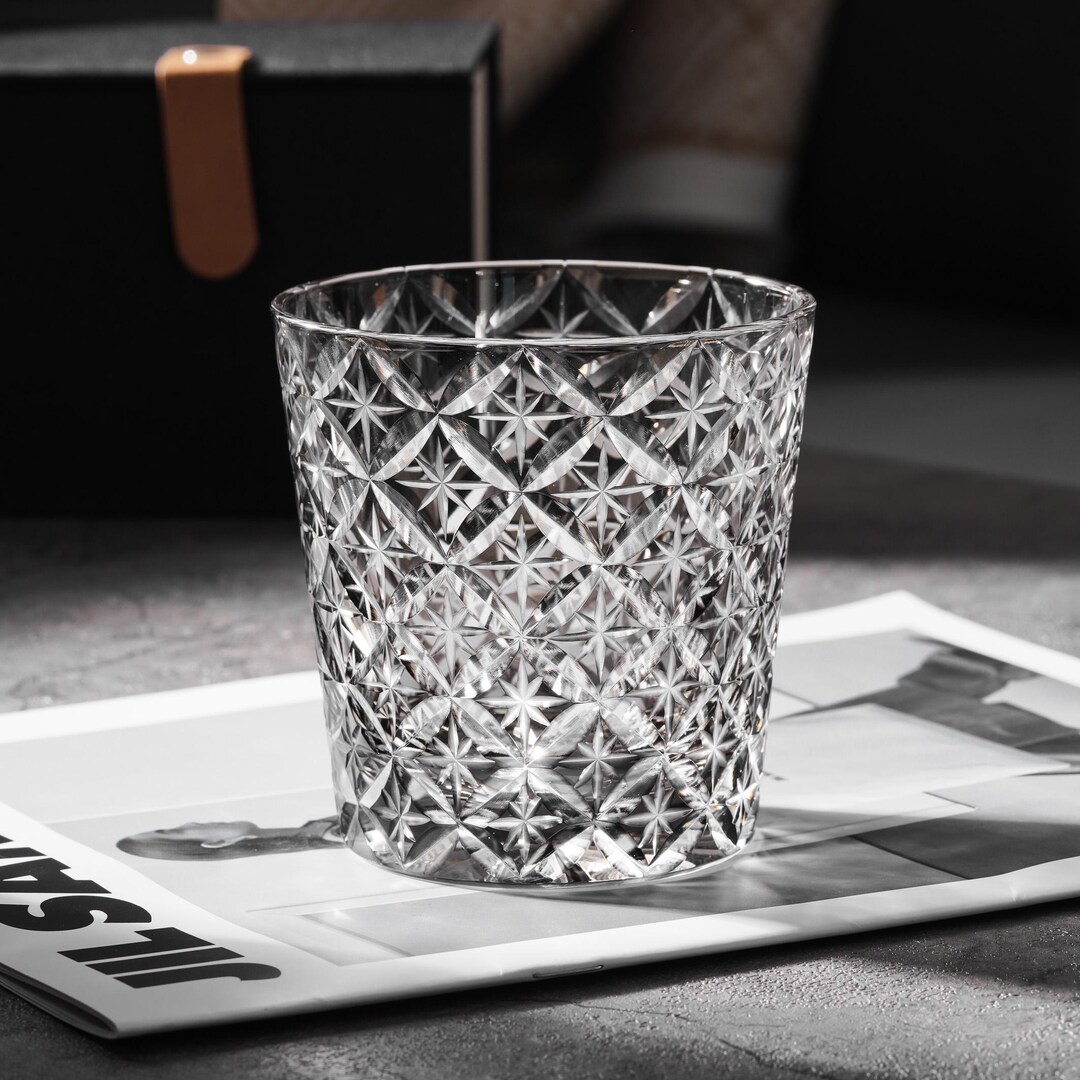 Hand Cut Edo Kiriko Crystal Whisky Glass, Retro Cocktail Glass ...
