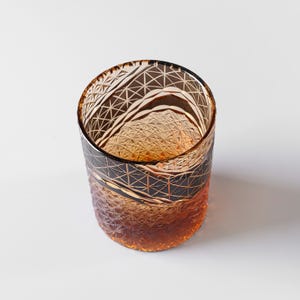 Hand Cut Black Edo Kiriko Crystal Whisky Glass, Cocktail Tumbler Glass ...