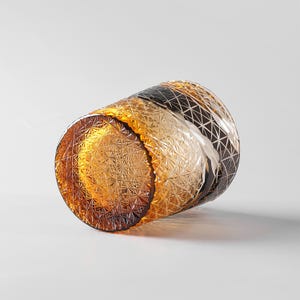 Hand Cut Black Edo Kiriko Crystal Whisky Glass, Cocktail Tumbler Glass ...