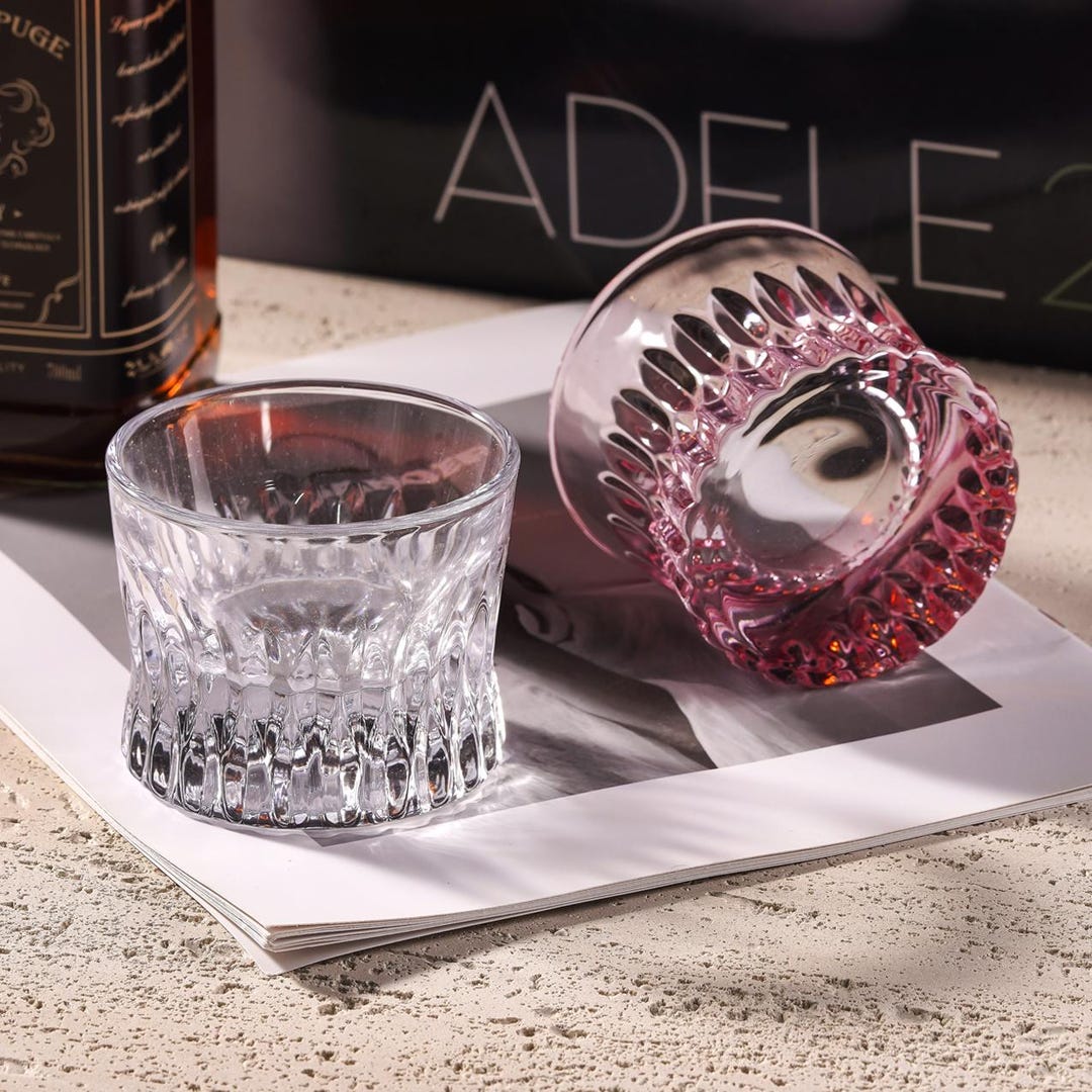 Crystal Lowball Whiskey Glass, Hand-carved Vintage Rocks Glass, 100ml ...