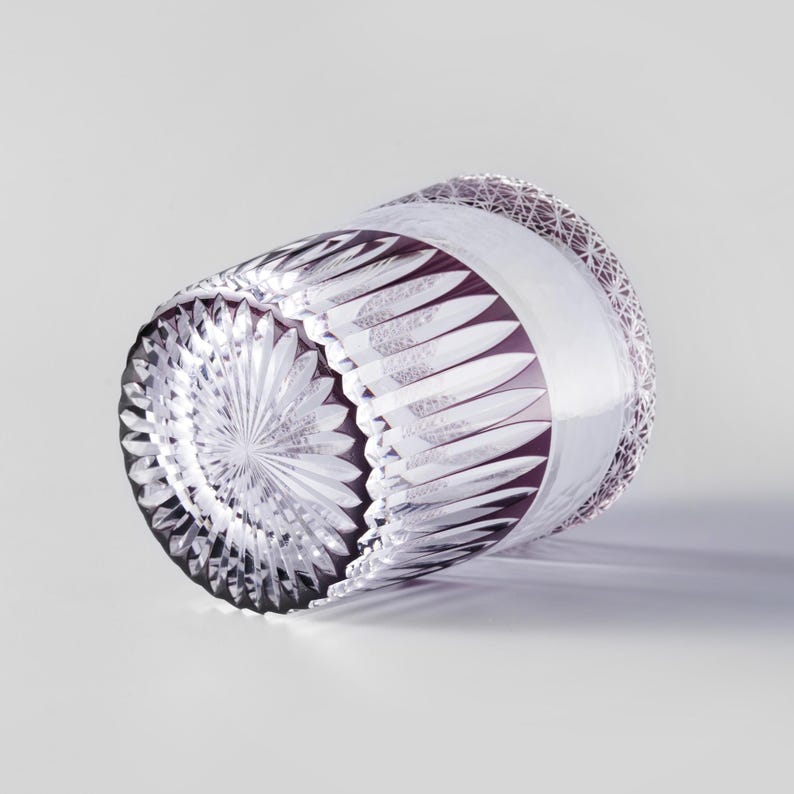 Hand Cut Edo Kiriko Amethyst Crystal Whisky Glass, Vintage Bourbon ...