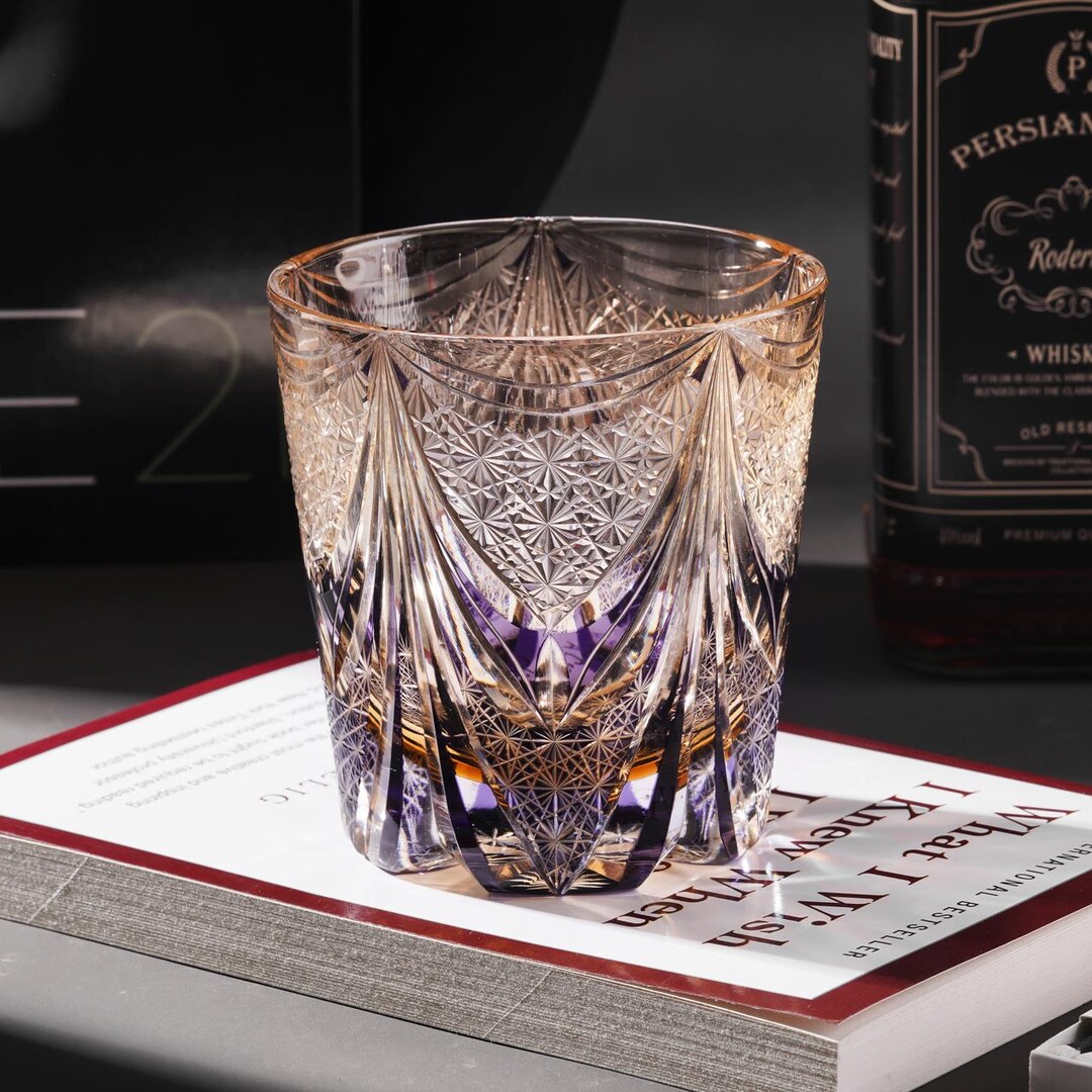 Hand Cut Luxury Edo Kiriko Crystal Whisky Glass, Vintage Crystal Rock ...