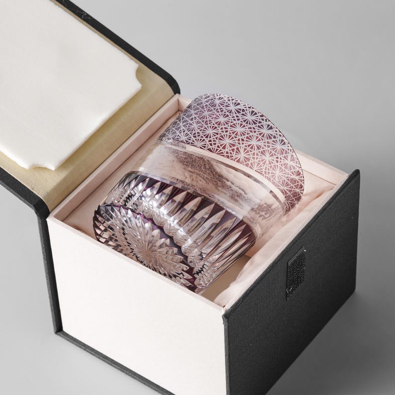 Hand Cut Edo Kiriko Amethyst Crystal Whisky Glass, Vintage Bourbon ...