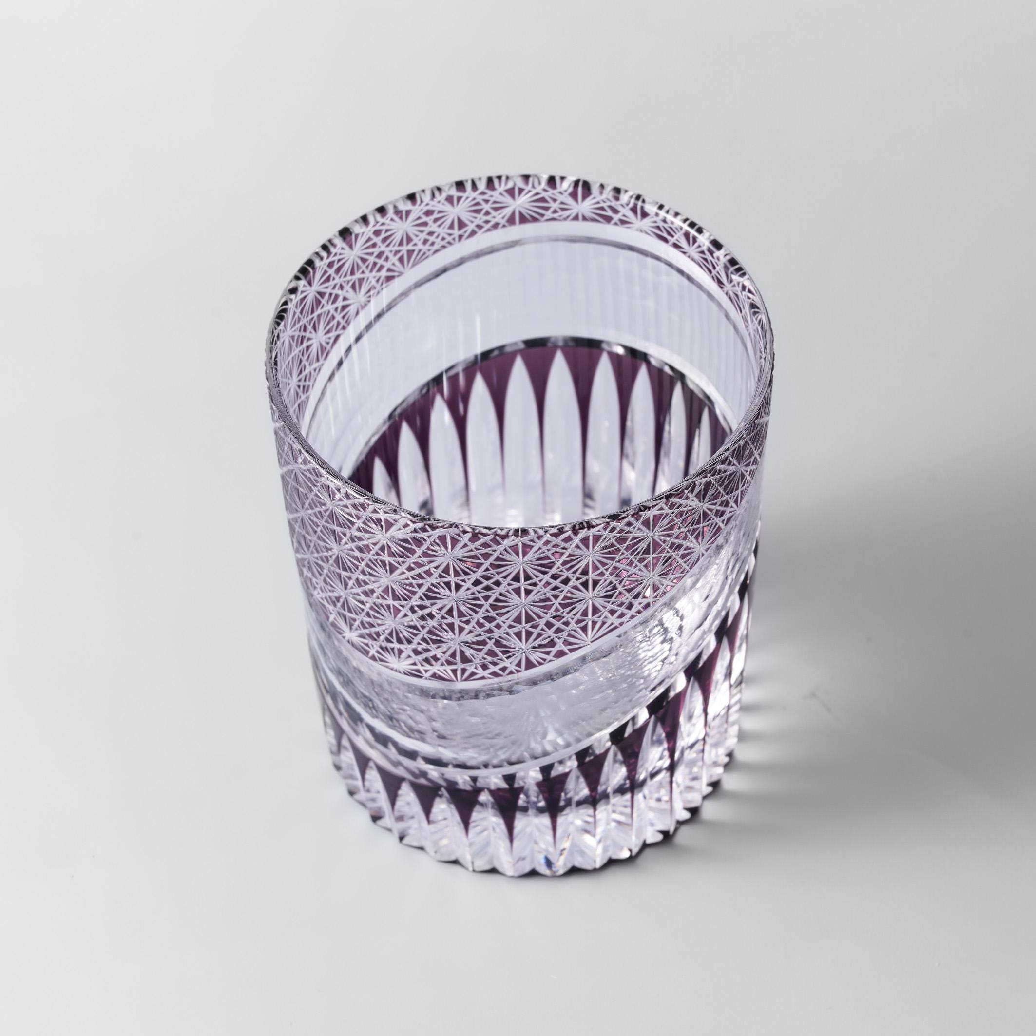 Hand Cut Edo Kiriko Amethyst Crystal Whisky Glass, Vintage Bourbon ...