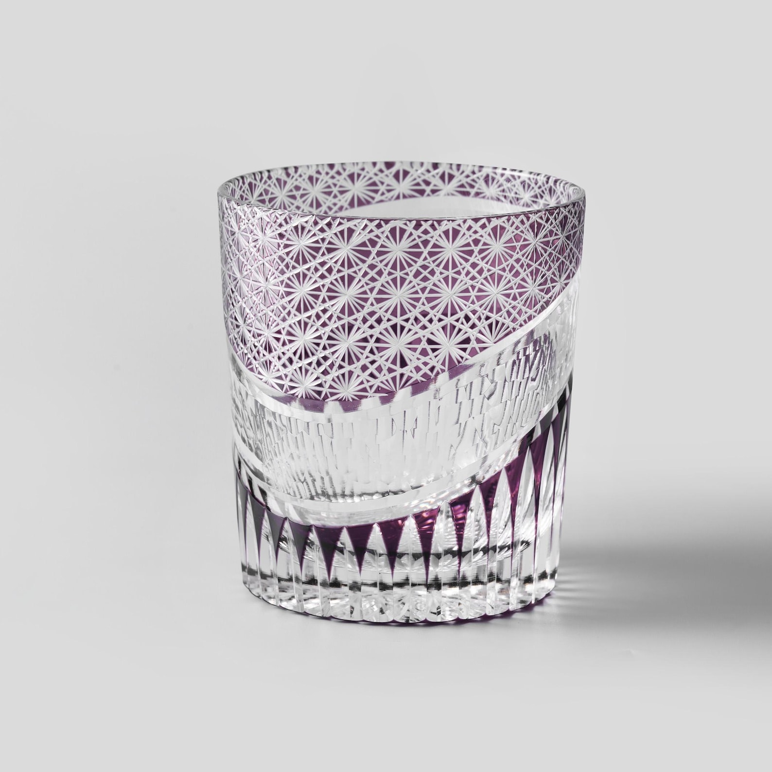Hand Cut Edo Kiriko Amethyst Crystal Whisky Glass, Vintage Bourbon ...
