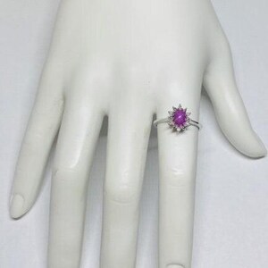 Vintage NOS 1970's Silver Linde Ruby Star Sapphire and Genuine Diamond ...