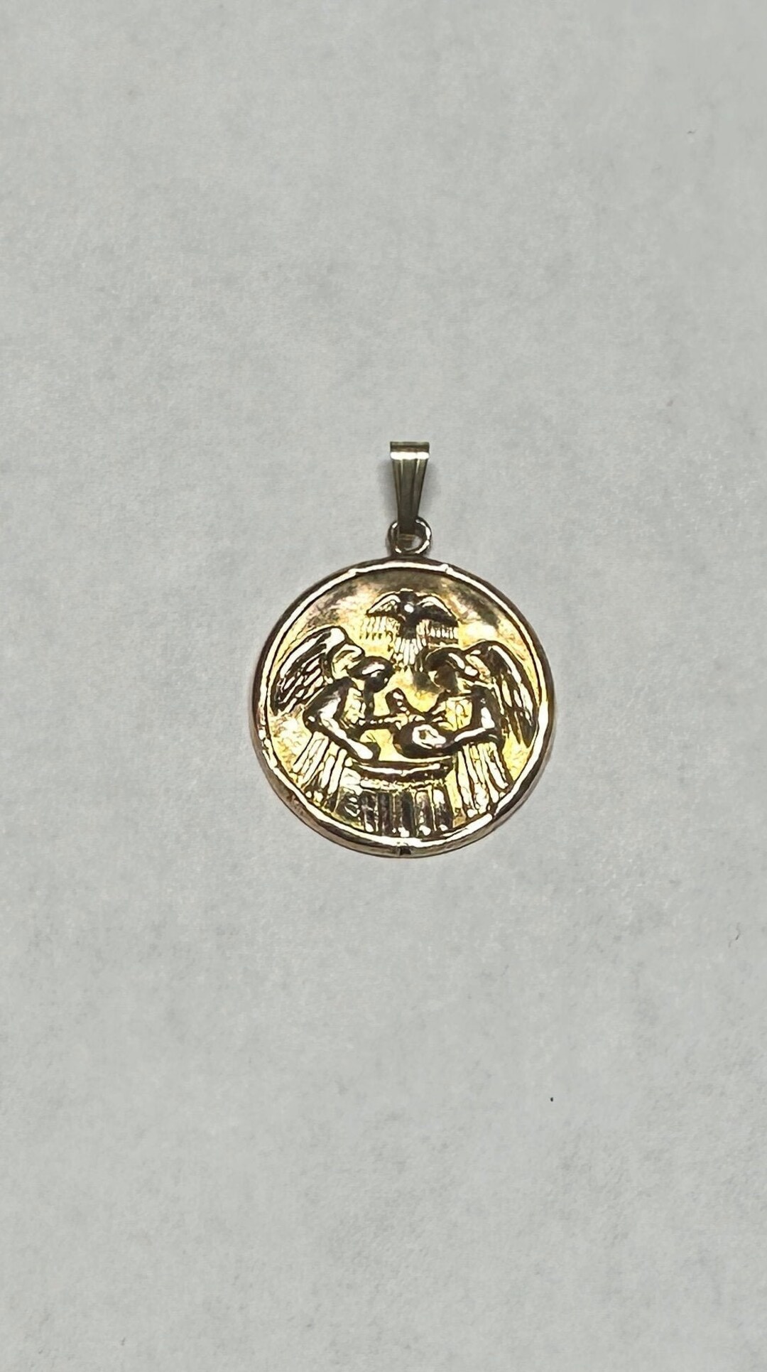 Vintage 10 Karat Gold Baptism Pendant - Etsy