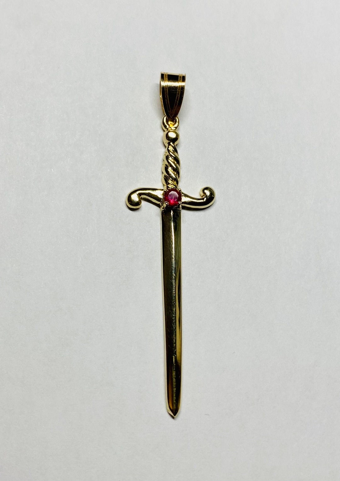 10 Karat Yellow Gold Sword of St. Barbara "espada De Santa Barbara ...