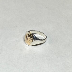 Sterling Silver and 14 Karat Yellow Gold "camino De Santiago" Way of St. James Ladies Signet ...