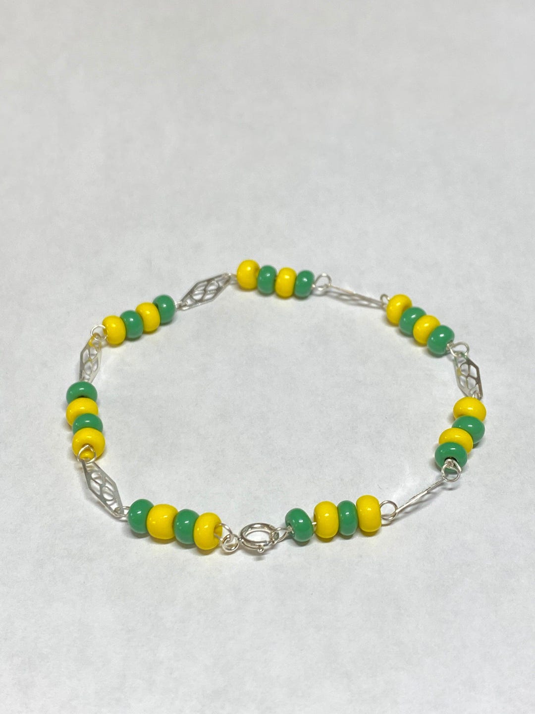 Sterling Silver 925 Orula Santeria Beads 7.5" Plaque Bracelet - Etsy