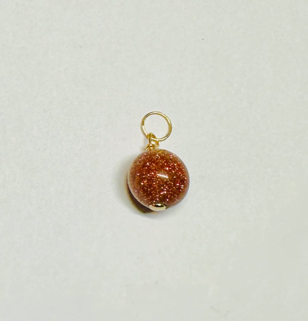 14 Karat Yellow Gold 10mm Brown Goldstone "venturina" Charm - Etsy