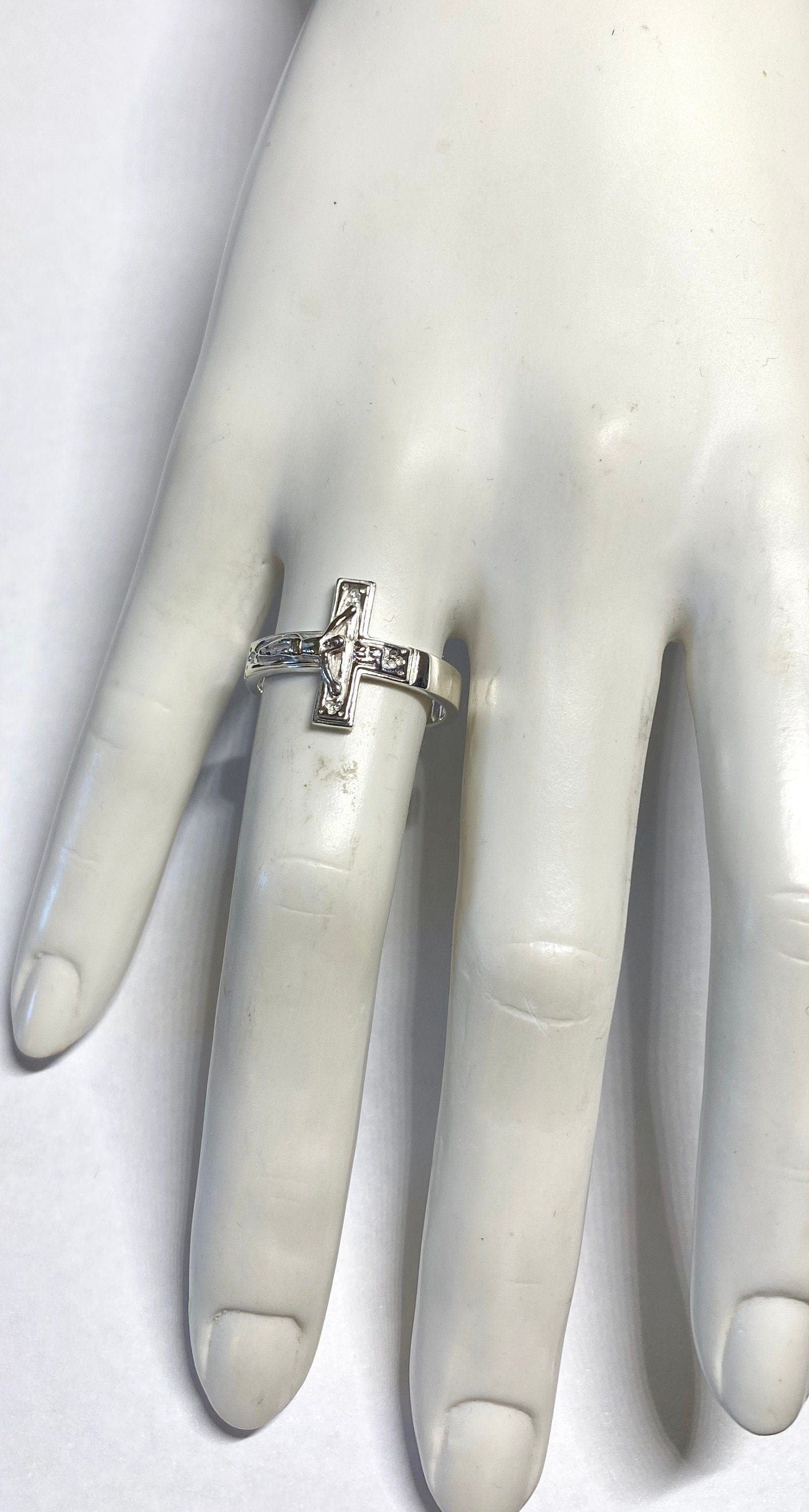 Sterling Silver Crucifix Ring (size 8 Thru 12 Available) - Etsy