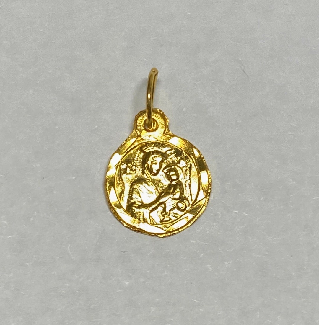 14 Karat Yellow Gold Our Lady of Perpetual Help 8mm Baby Medal - Etsy