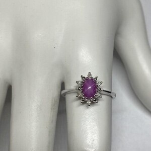 Vintage NOS 1970's Silver Linde Ruby Star Sapphire and Genuine Diamond ...