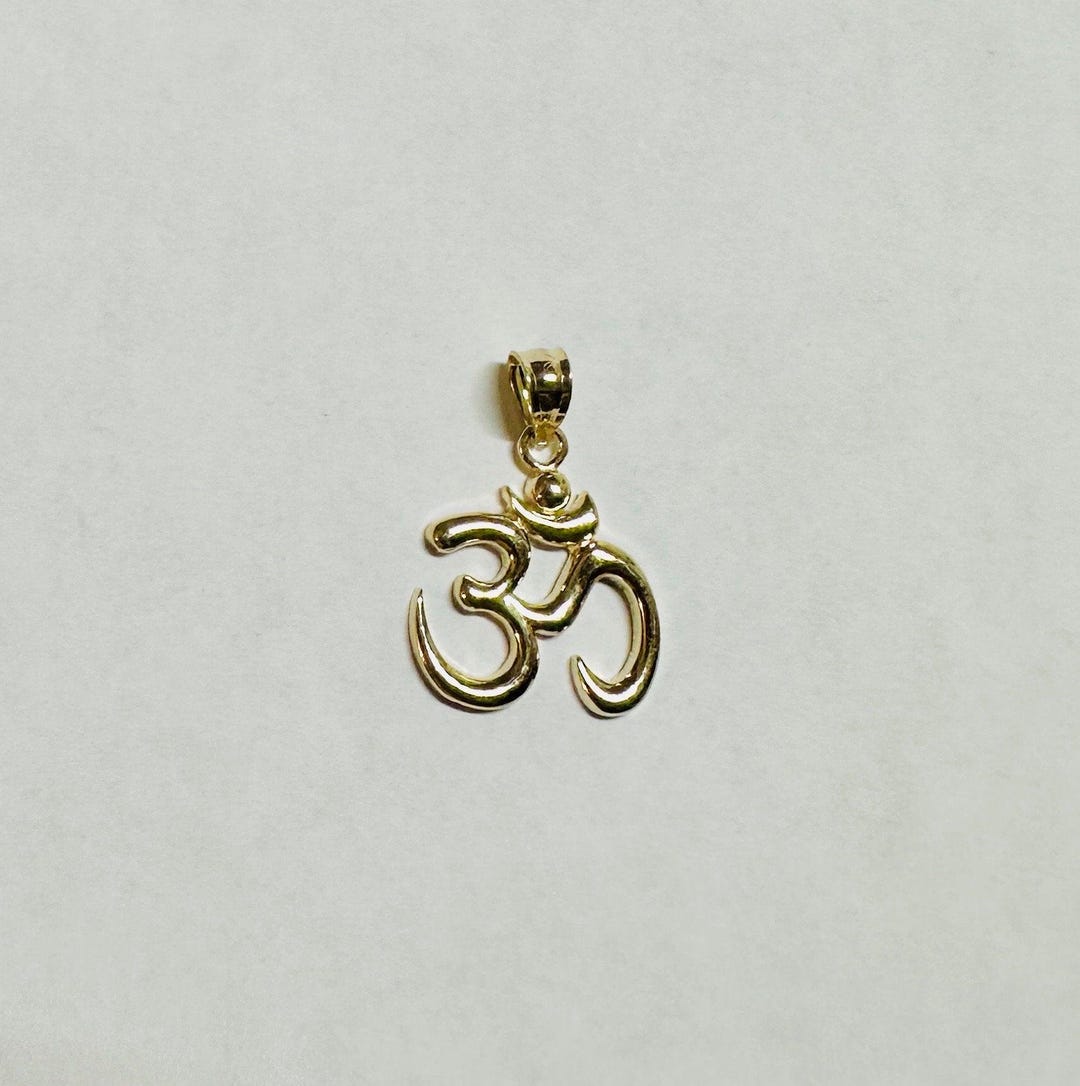 10 Karat Yellow Gold Polished Om Symbol Pendant - Etsy