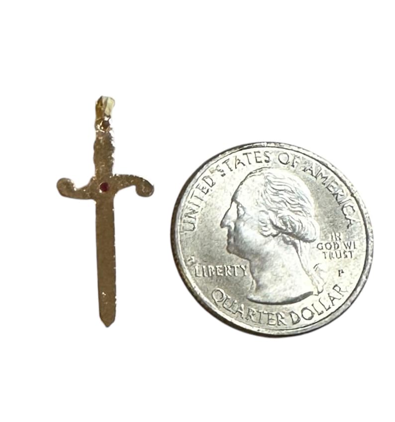10 Karat Yellow Gold 1 Inch Sword of Saint Barbara "espada De Santa ...
