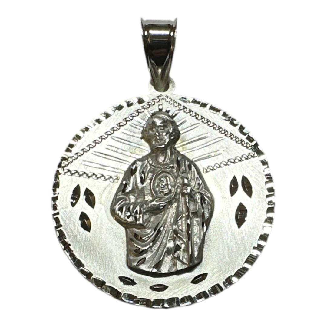 Sterling Silver Saint Jude Thaddeus "san Judas Tadeo" 32mm Medal ...