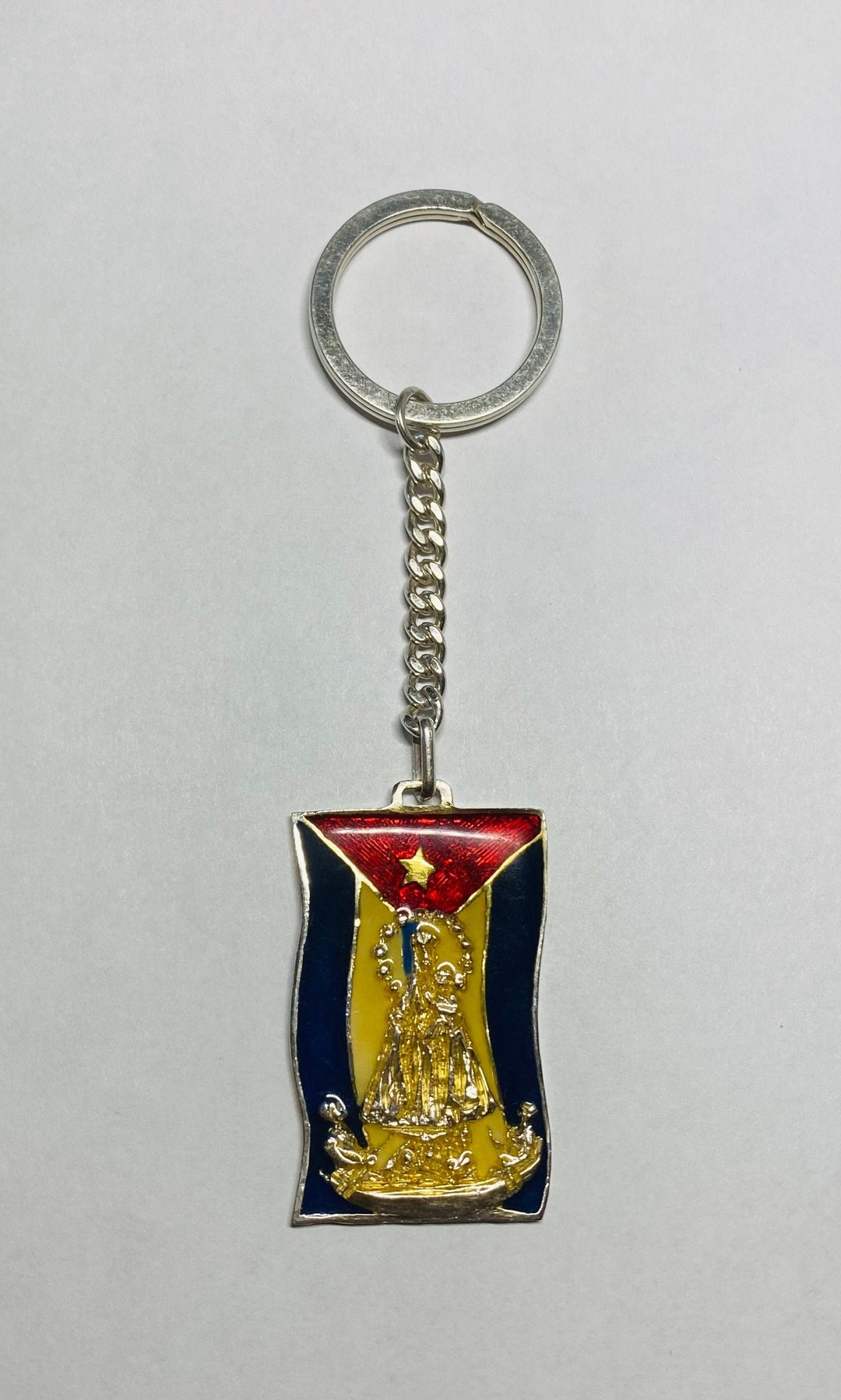 Vintage 1960's Sterling Silver & Enameled Our Lady of Charity "caridad ...