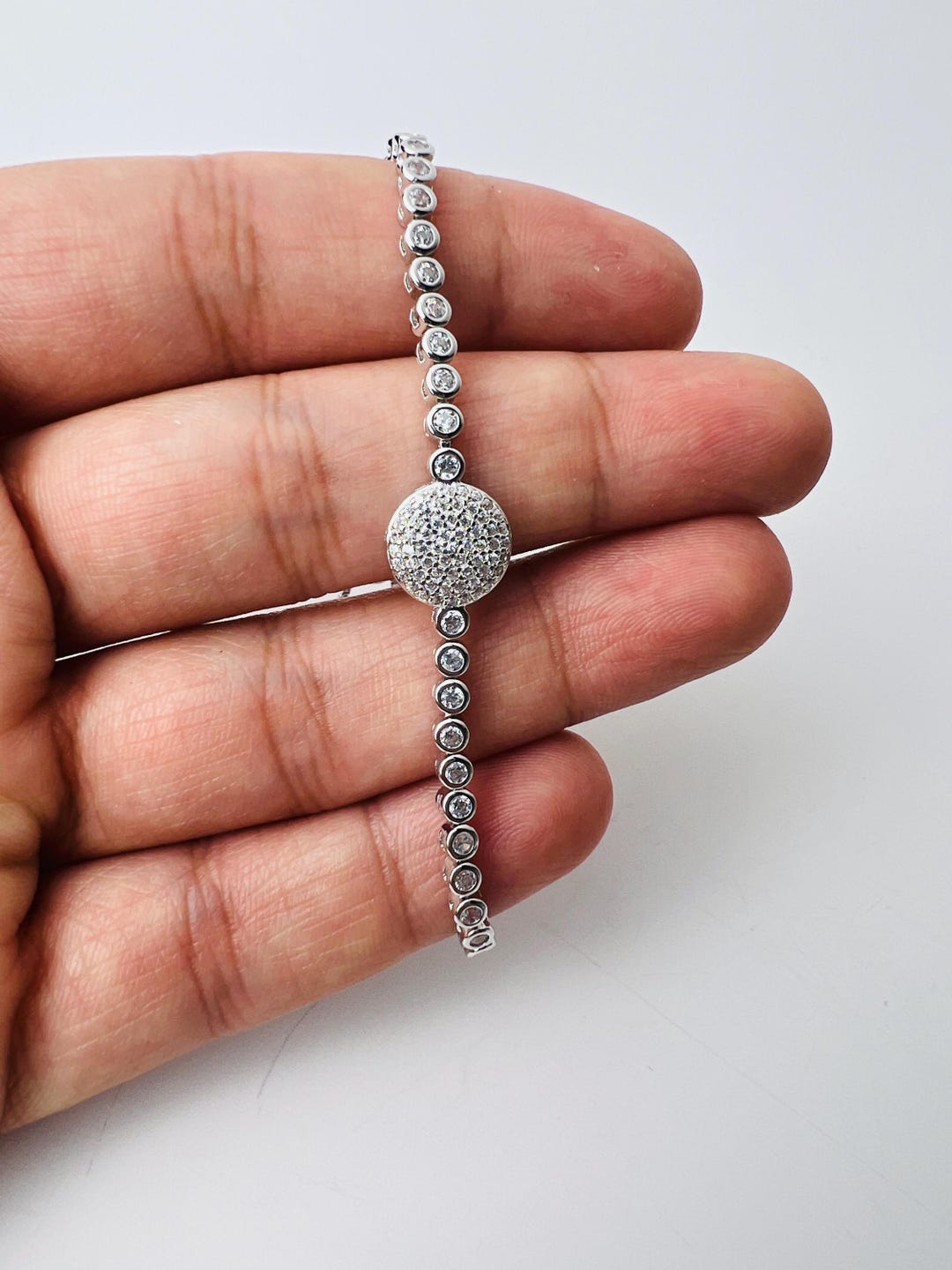 Bezel Tennis Bracelet, Bolo Tennis Bracelet, Sterling Silver Bezel ...