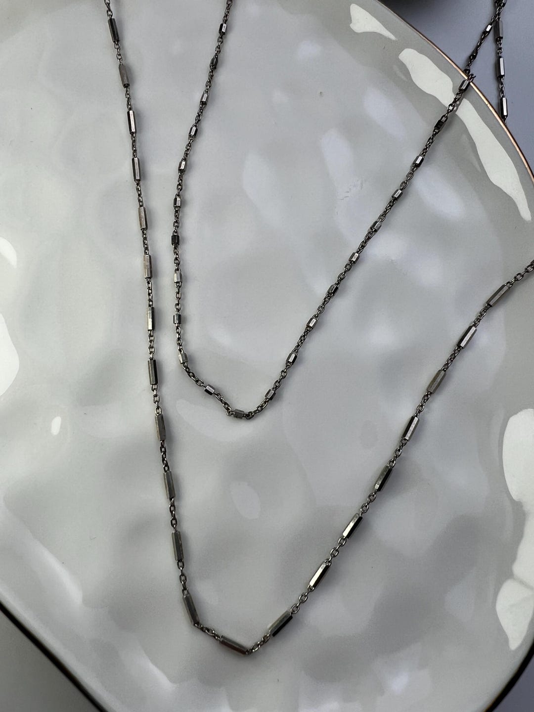 925 Sterling Silver Bar Satellite Chain, Minimalist Satellite Chains ...