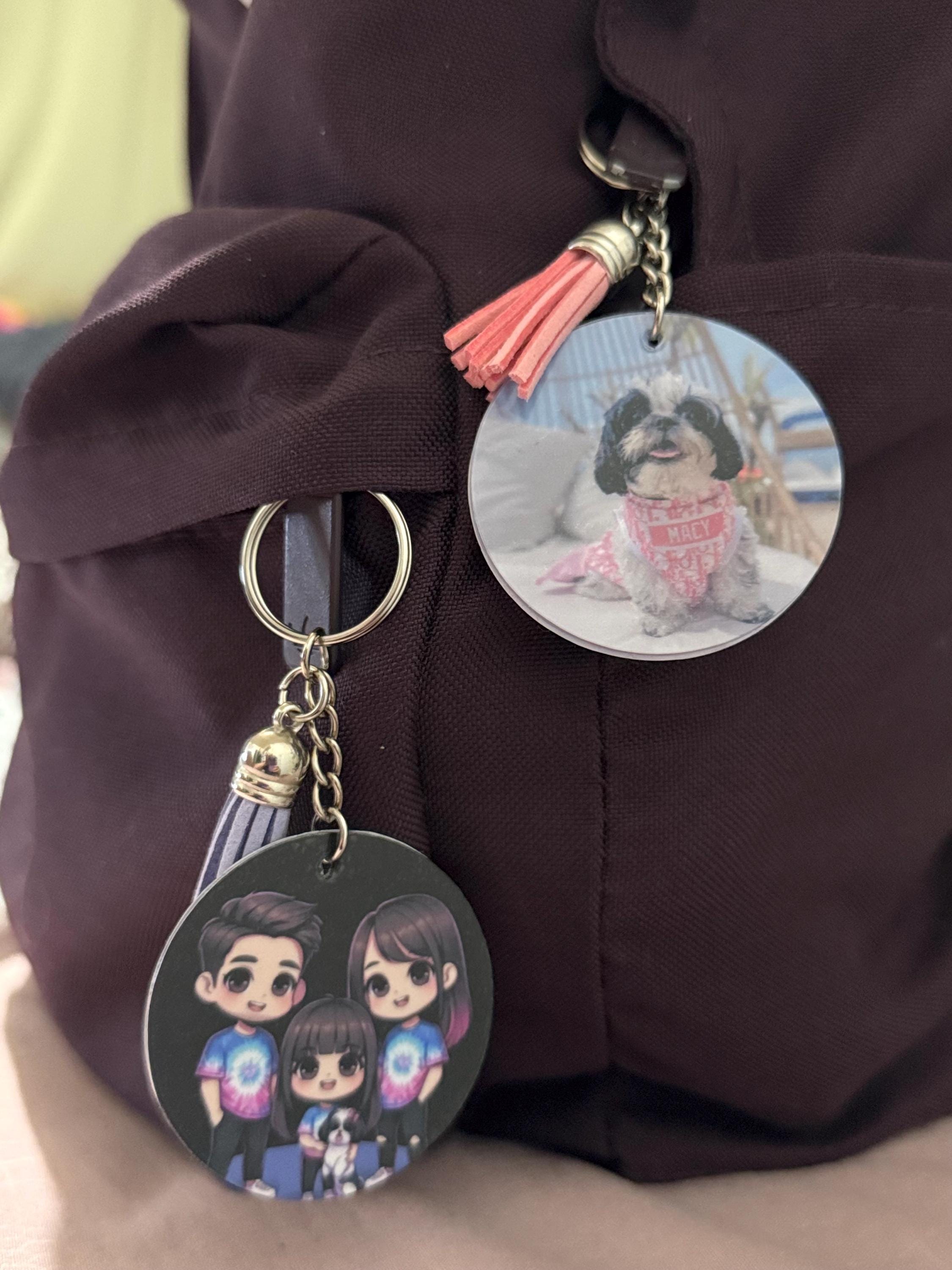 Custom Round Photo Keychains – Set of 5 (5x5cm) - Etsy