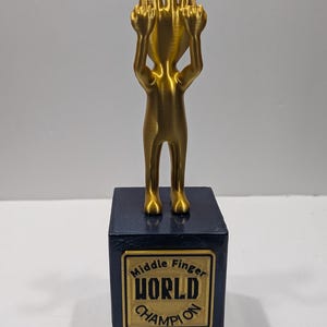 Middle Finger World Champion Trophy - Etsy