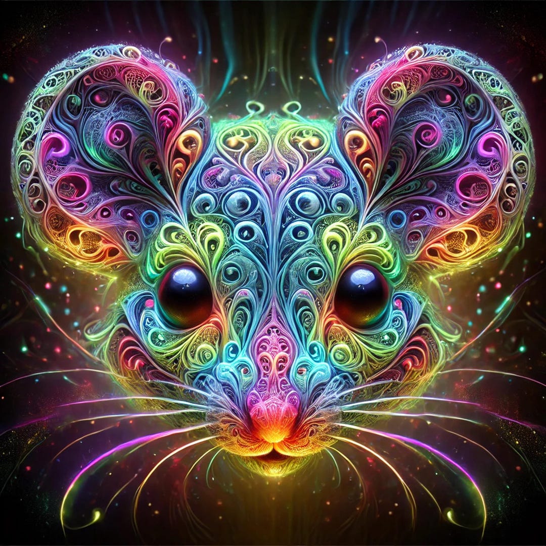 Colourful Mouse | Digital Art Print, Wall Art, AI Generated, AI Art ...