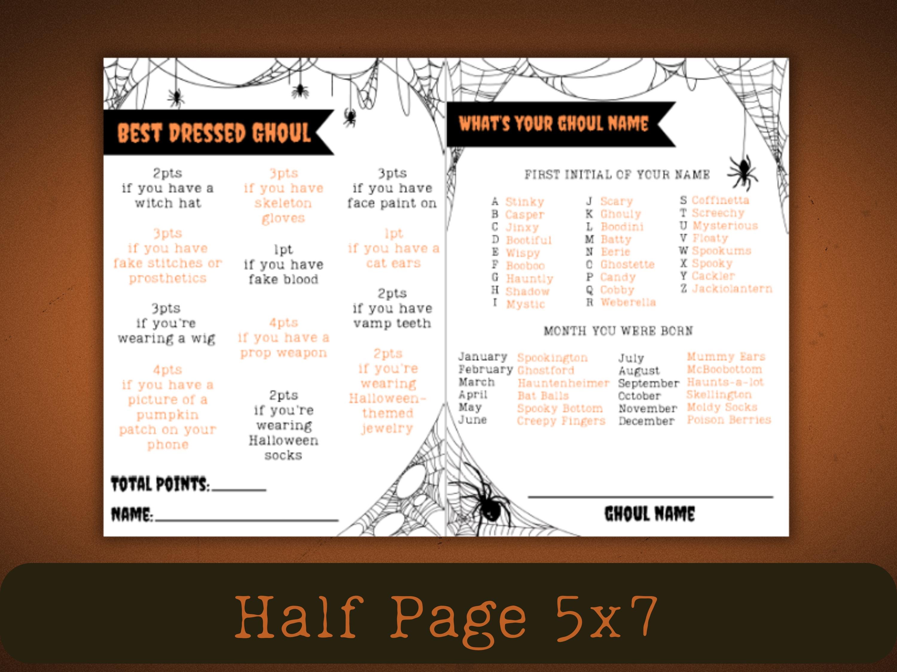 Halloween Trivia Bingo Left Right Game Scavenger Party Bundle Kids ...