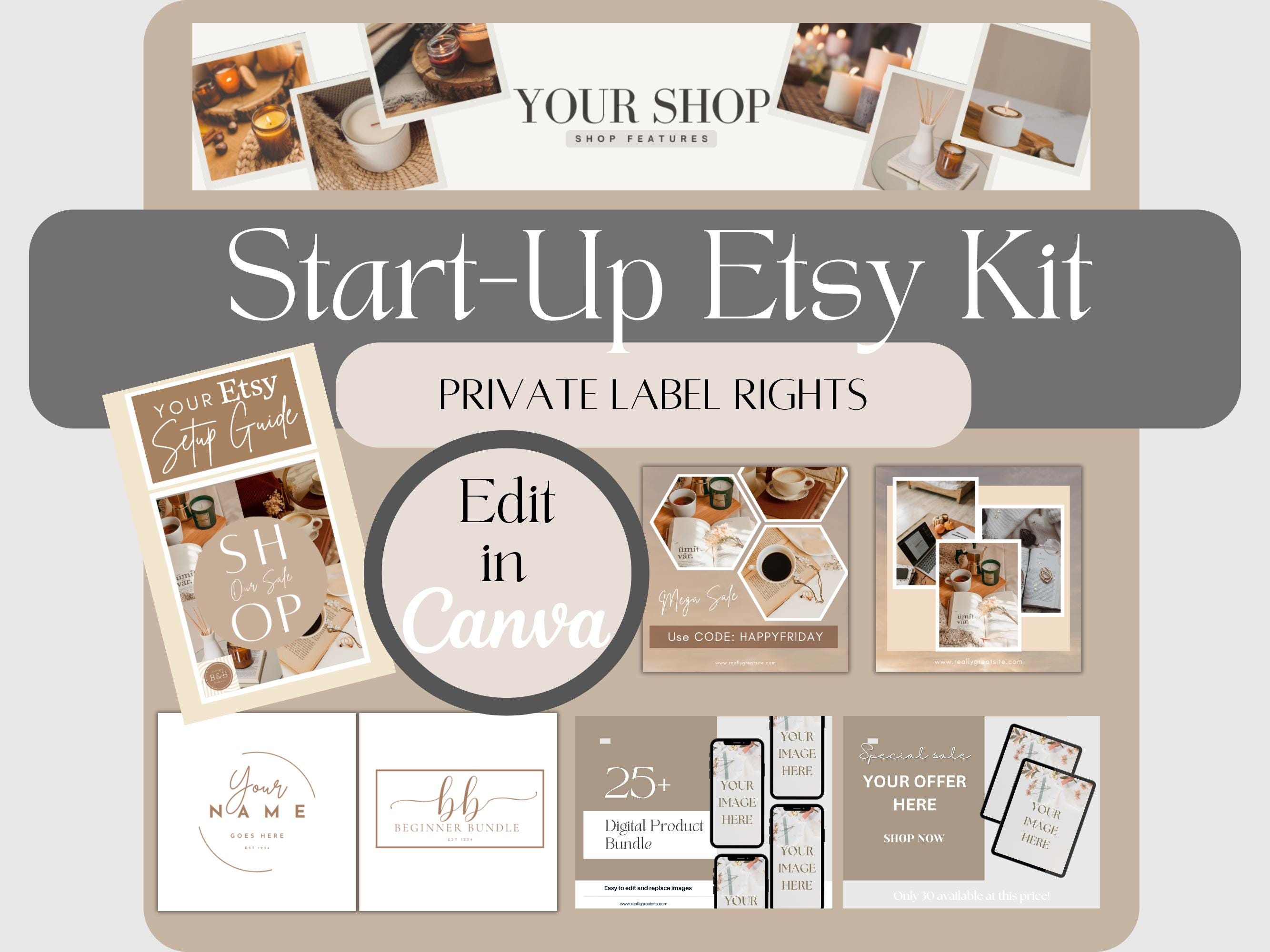PLR Etsy Start-up Shop Bundle, Complete Shop Set-up, 6 Digital Products ...