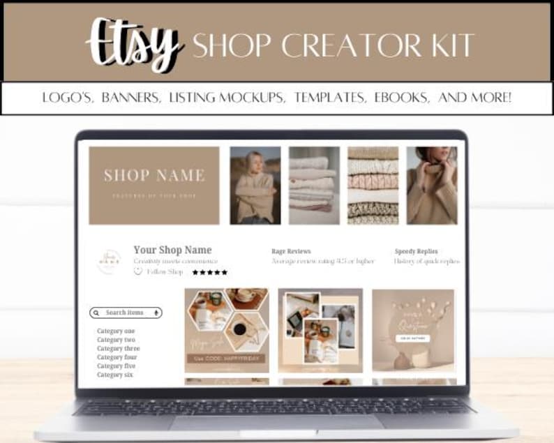 PLR Etsy Start-up Shop Bundle, Complete Shop Set-up, 6 Digital Products ...