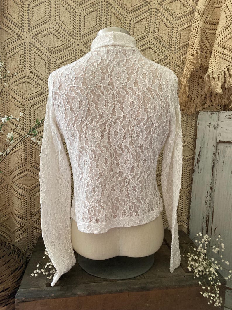 Vintage Judith Hart Collection Y2K Era Lace Turtleneck Long Sleeve Top ...
