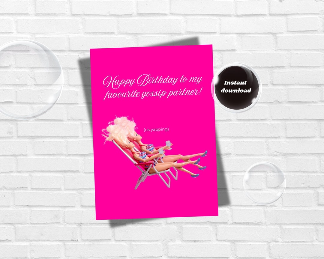 Gossip Partner Birthday, Yapping Partner, Digital Download Greeting ...