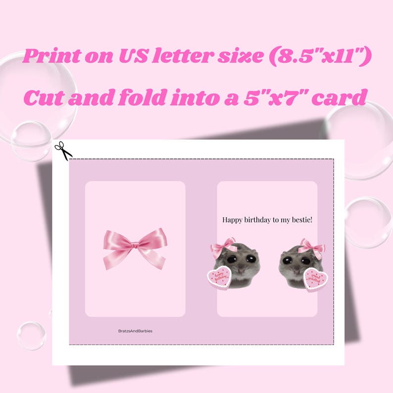 Happy Birthday to My Bestie! Hamster Meme Birthday Card, Printable ...