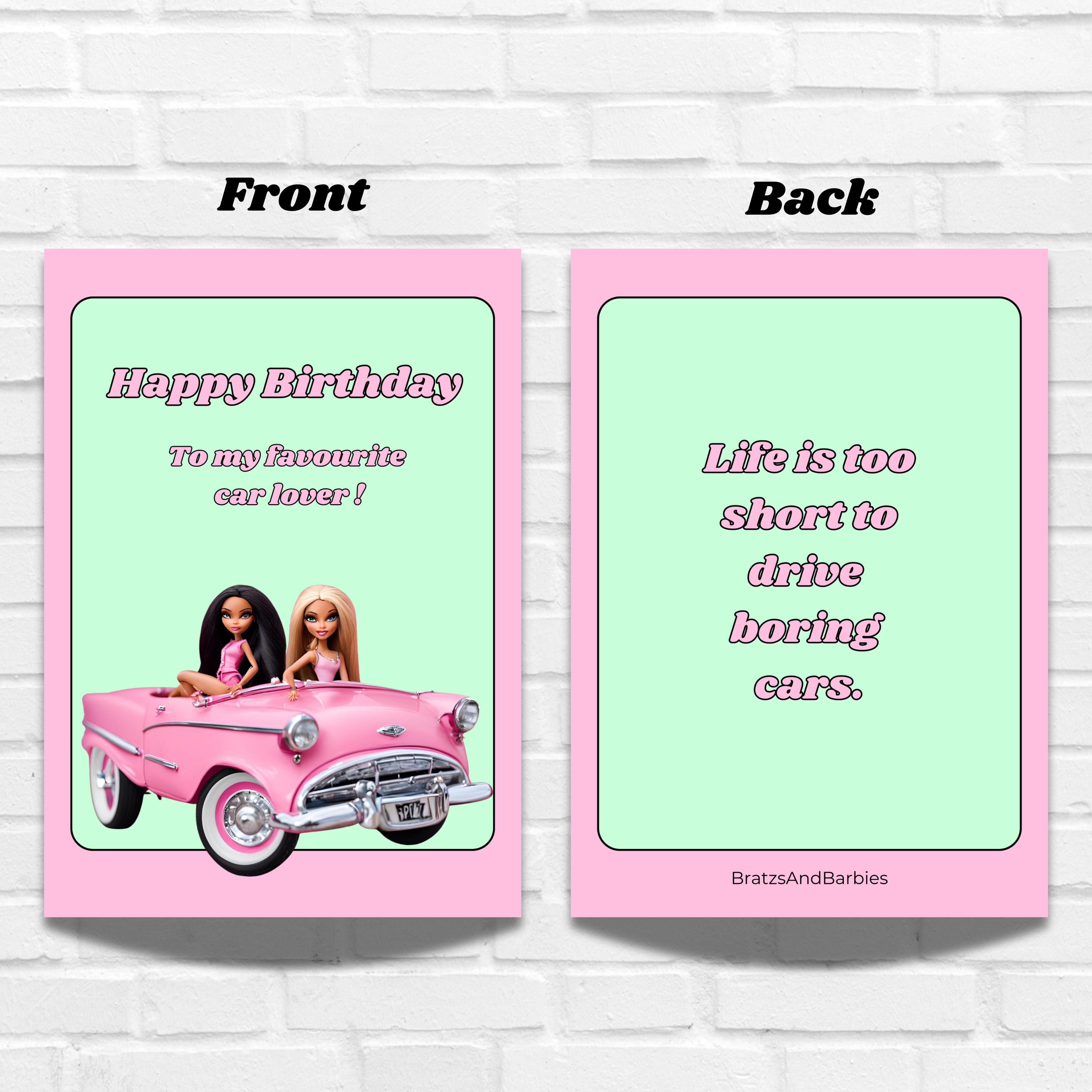 Happy Birthday to My Favourite Car Lover Birthday Card,printable Bratz ...