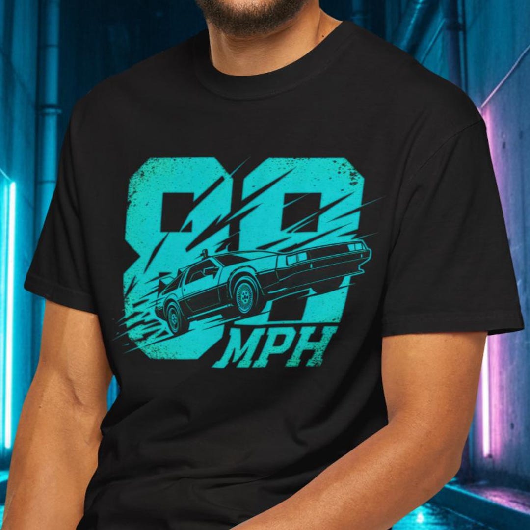 Teal 88 MPH Delorean Time Machine Retro 80s Movie Car T-shirt - Etsy