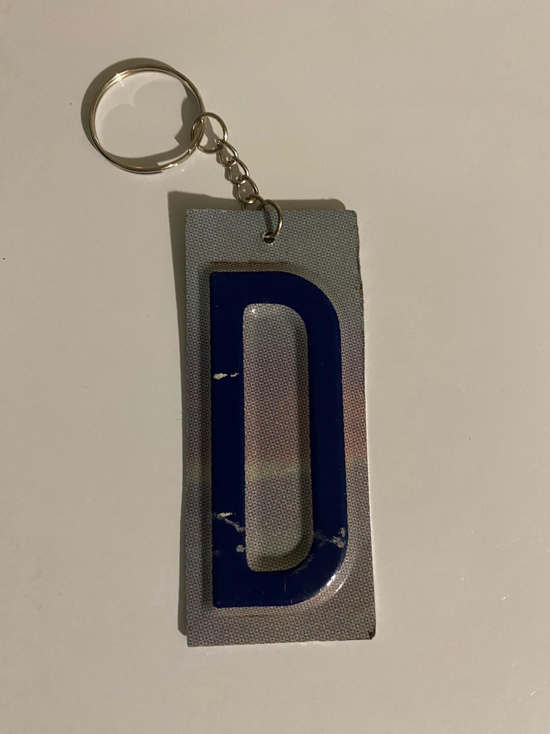 Embossed License Plate Letter d Keychain - Etsy