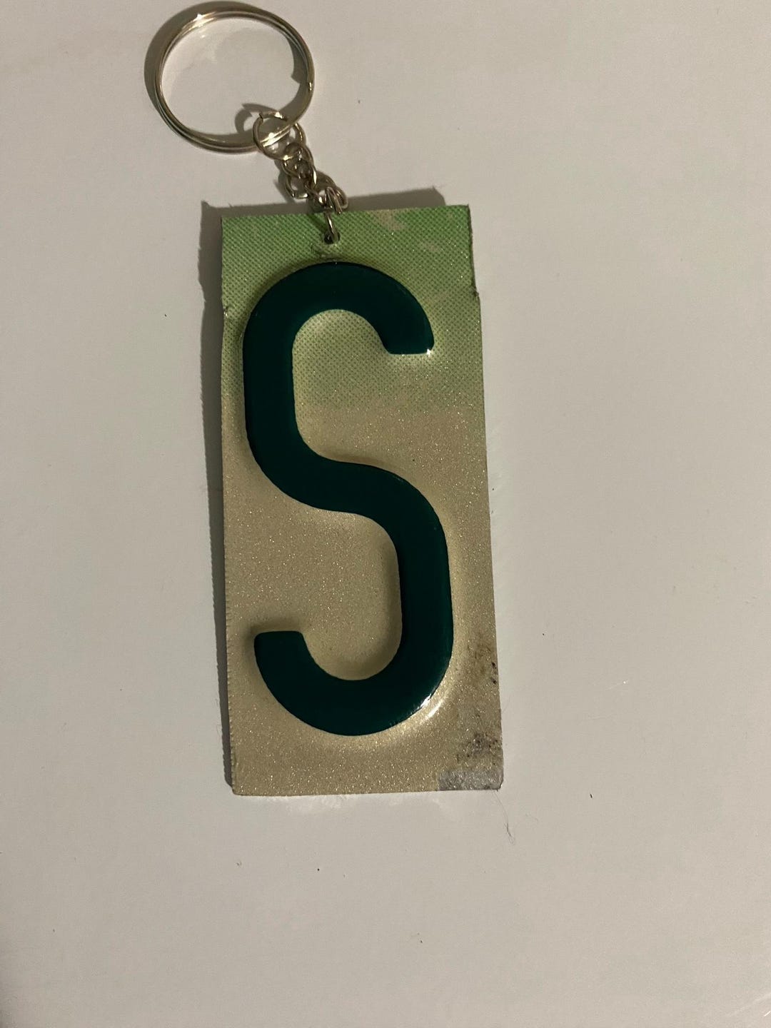 Embossed License Plate Letter "s" Keychain - Etsy