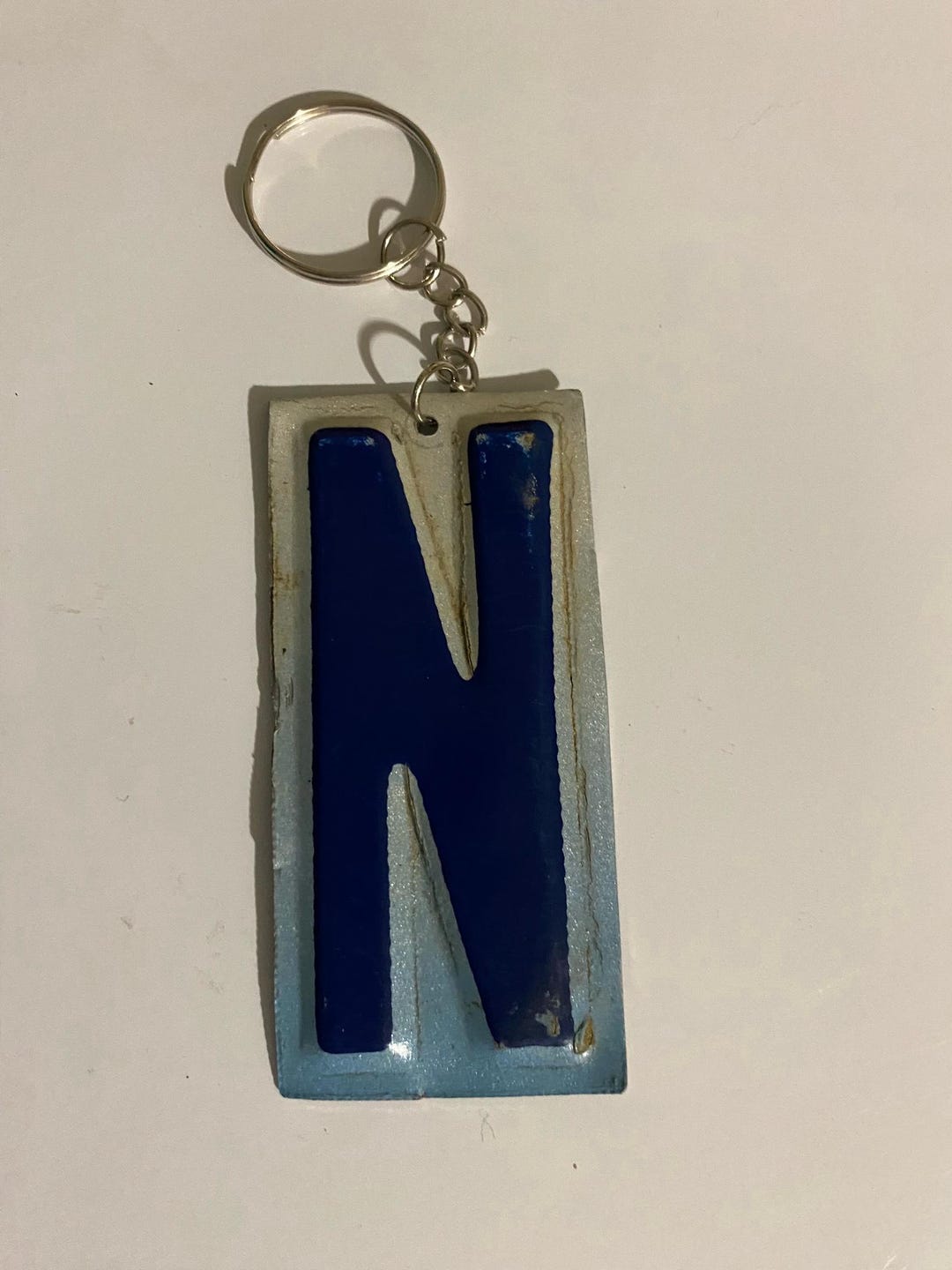 Embossed License Plate Letter n Keychain - Etsy